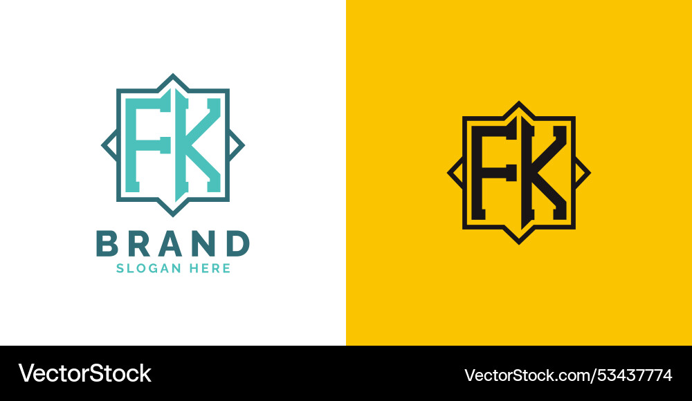 Modern fk monogram logo design initial letter fk Vector Image Modern fk monogram logo design initial letter fk Vector Image