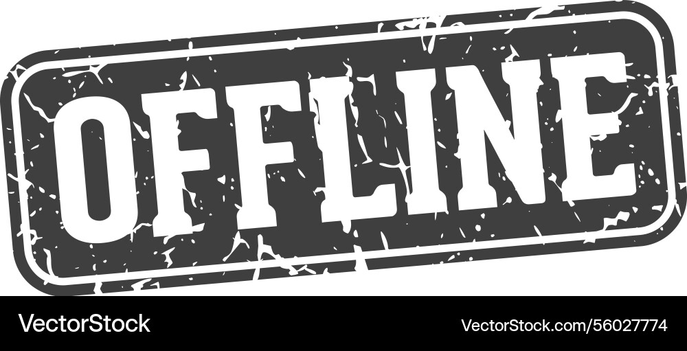 Offline rectangular sign stamp Royalty Free Vector Image
