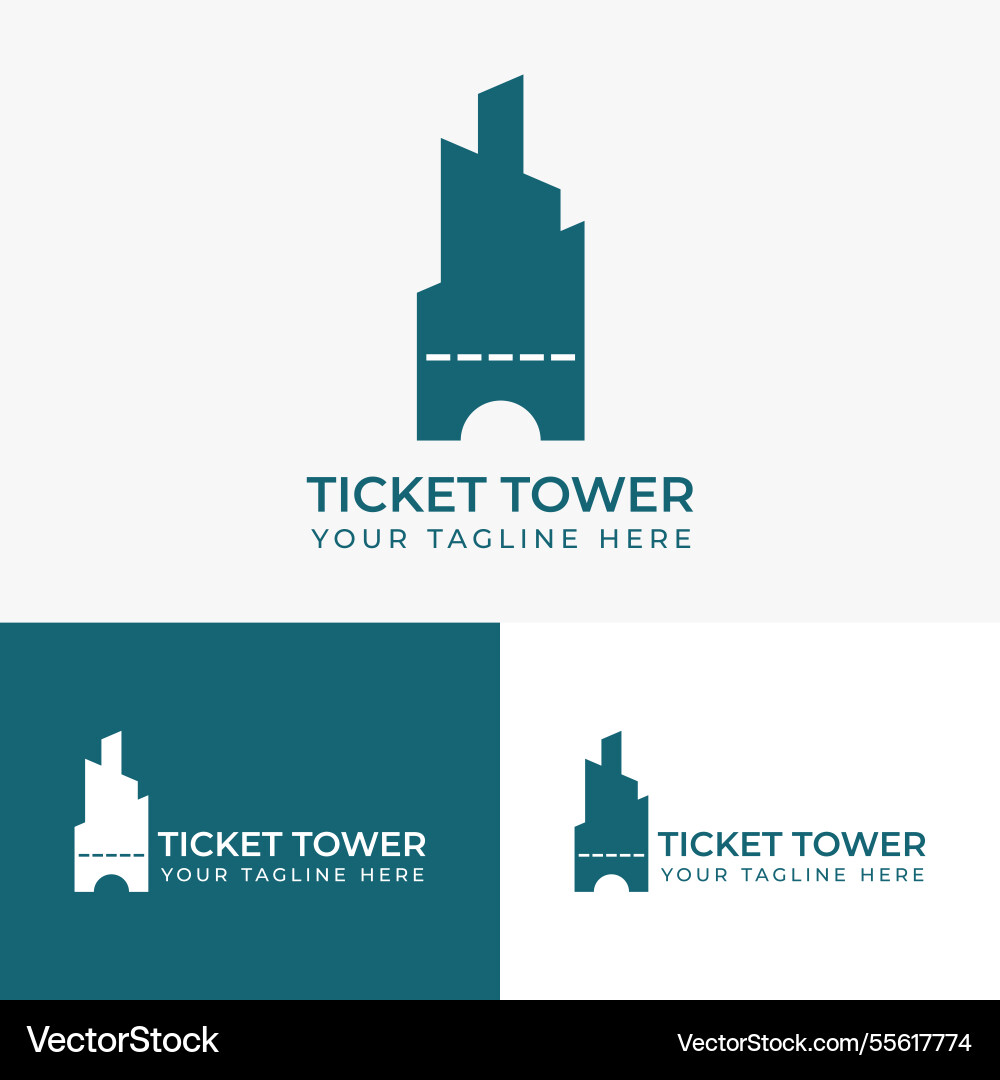 Tower ticket logo combination symbol Royalty Free Vector