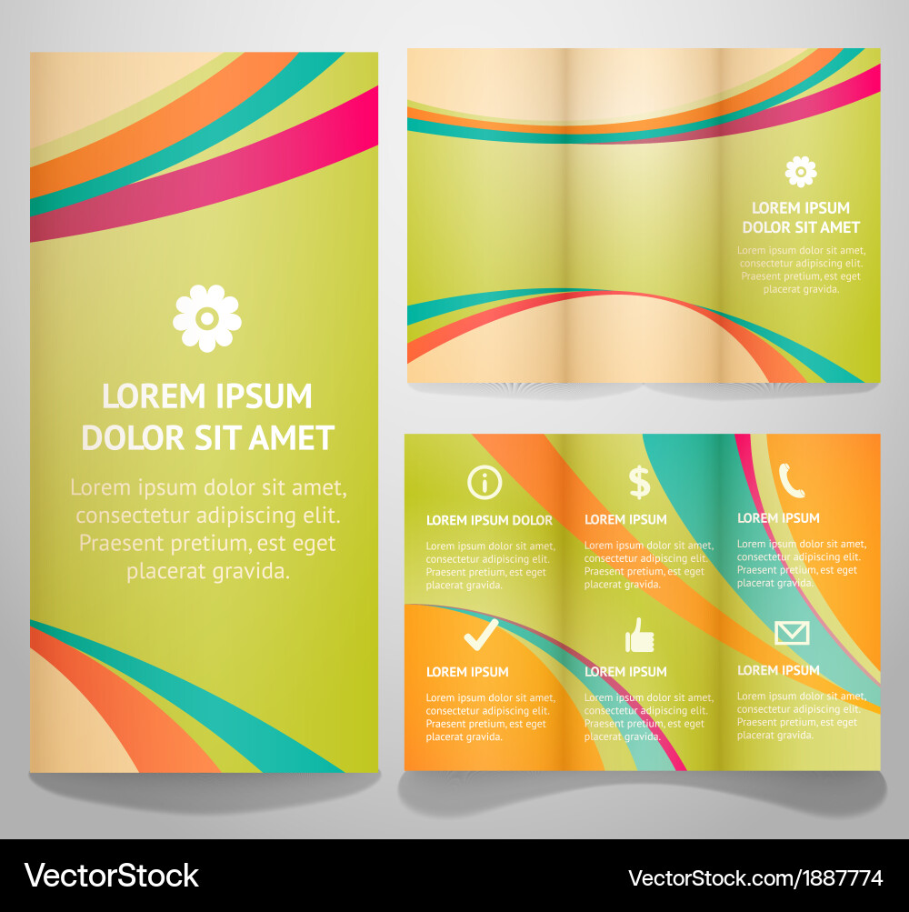 Tri-Fold Business Flyer Template Royalty Free Vector Image