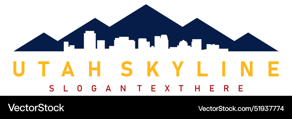 Utah skyline design art Royalty Free Vector Image