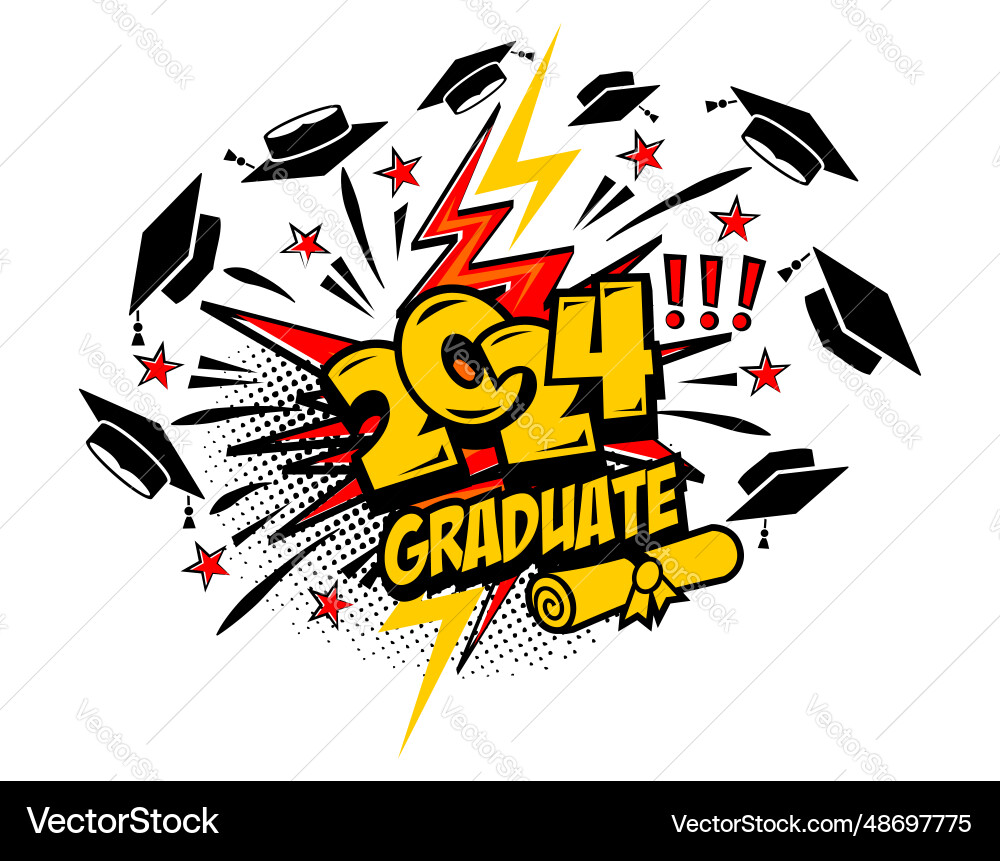 2024 graduate class logo Royalty Free Vector Image
