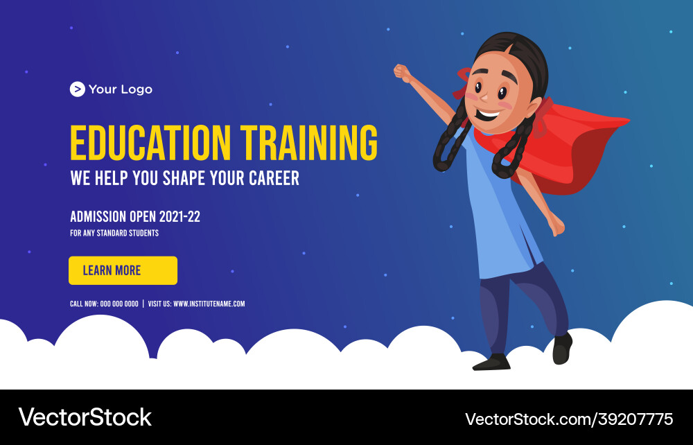 Banner design of education training Royalty Free Vector