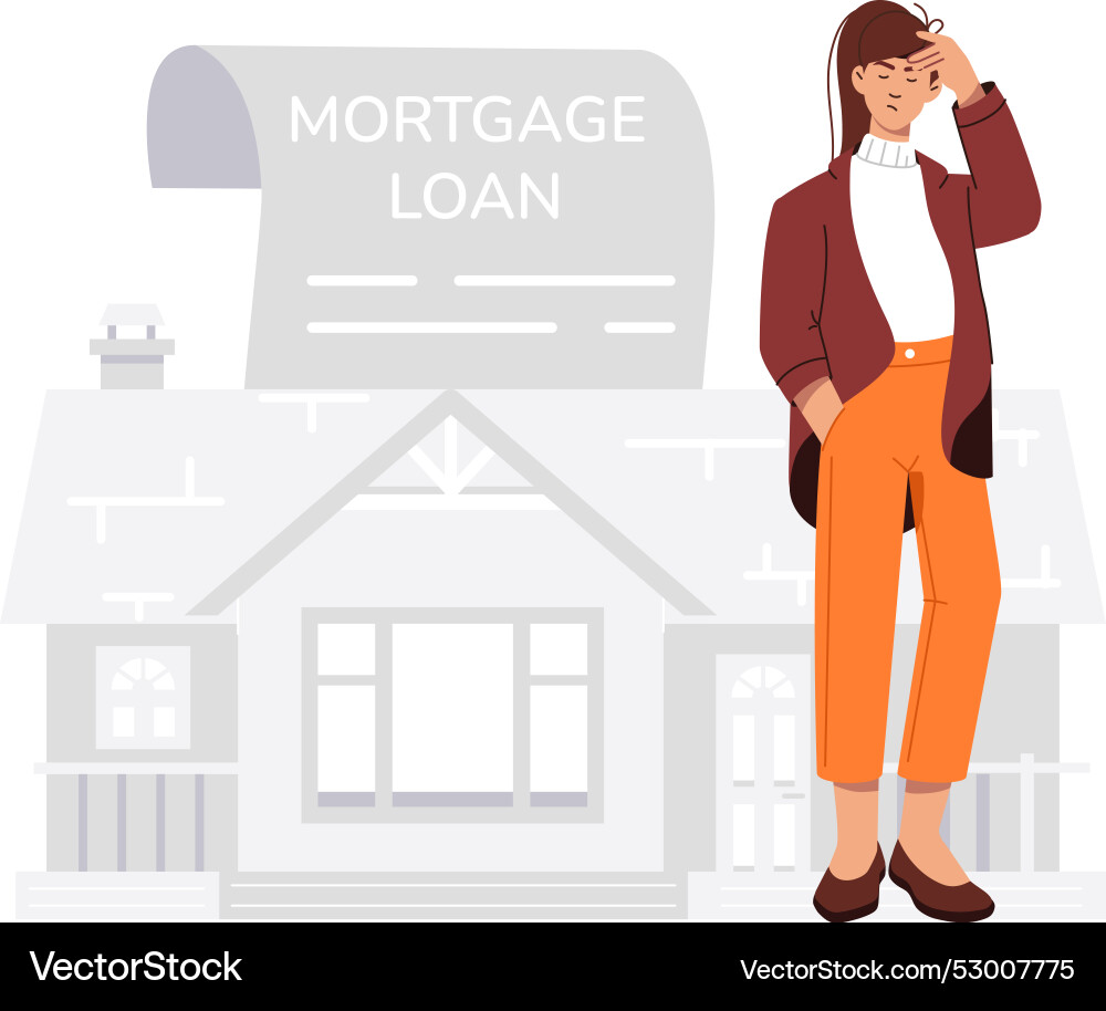 Basic rgba flat of mortgage loan Royalty Free Vector Image