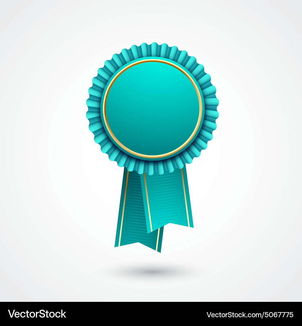 Blue Gold Ribbon Award Badge Royalty Free Vector Image