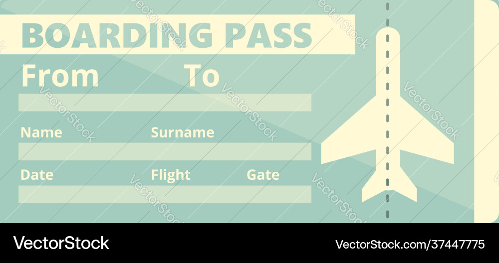 Boarding pass icon cartoon style Royalty Free Vector Image