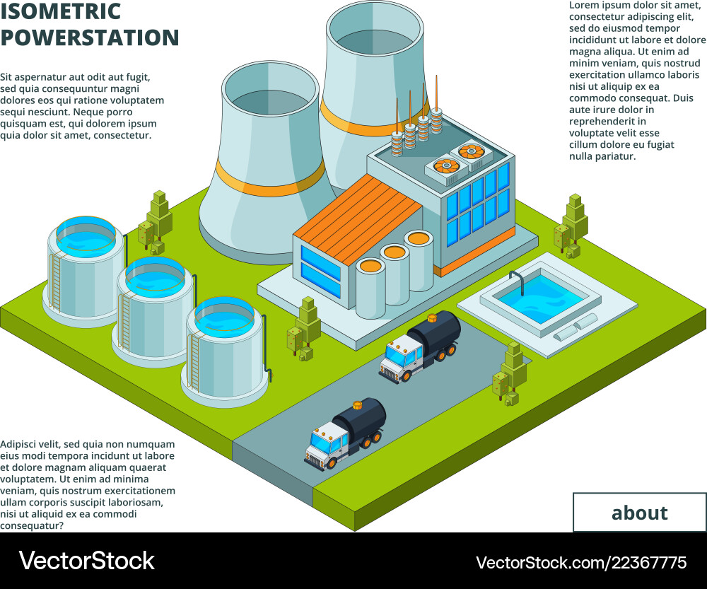 Electric factory power plant electrical Royalty Free Vector