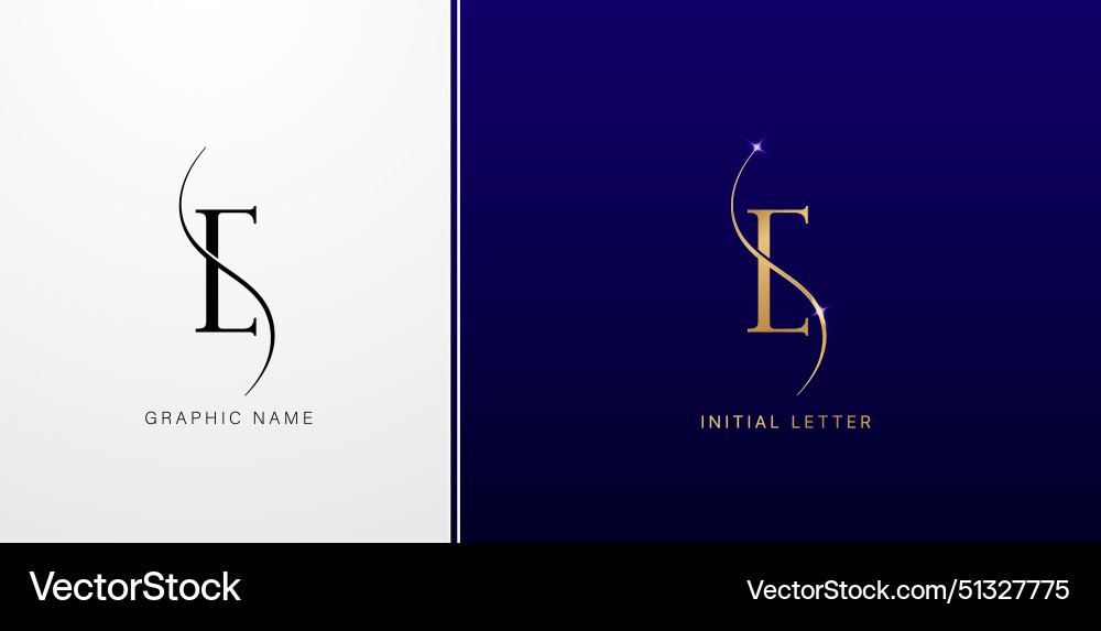 Es initials letters monogram logos designs symbol Vector Image