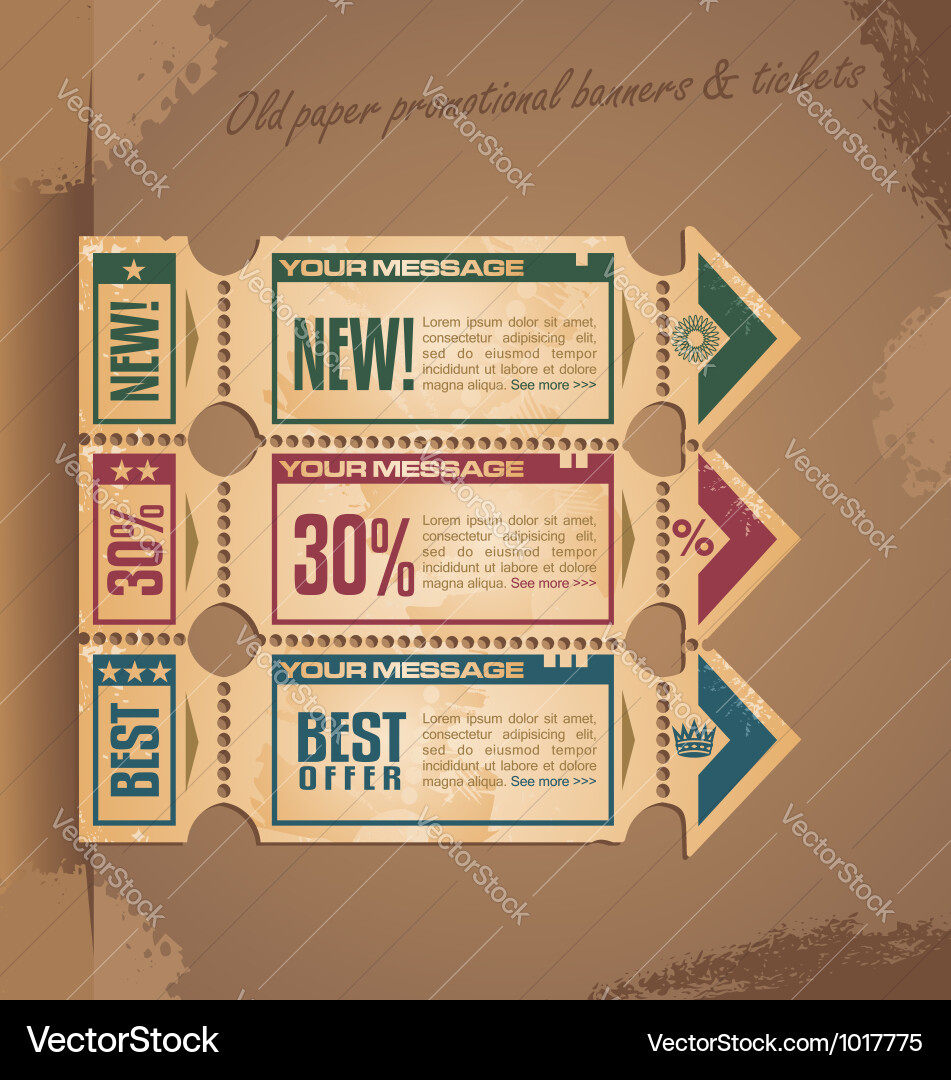 Retro Ticket Banner - Vintage Paper Royalty Free Vector