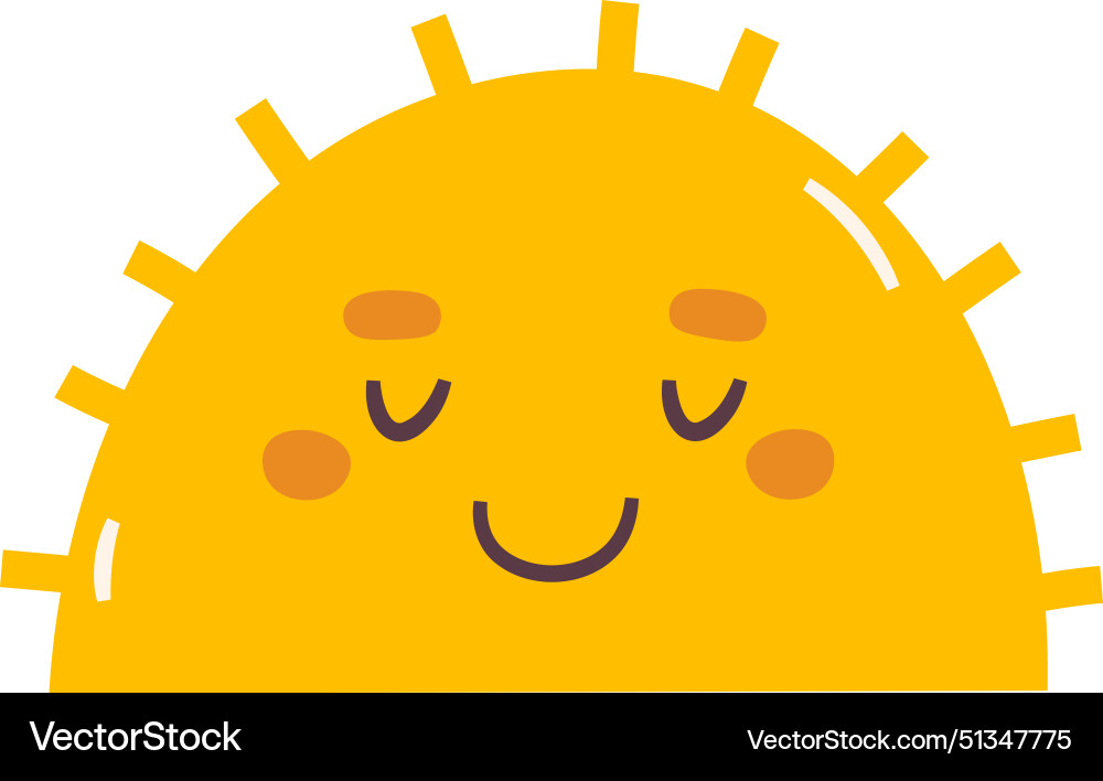 Rising sun character Royalty Free Vector Image