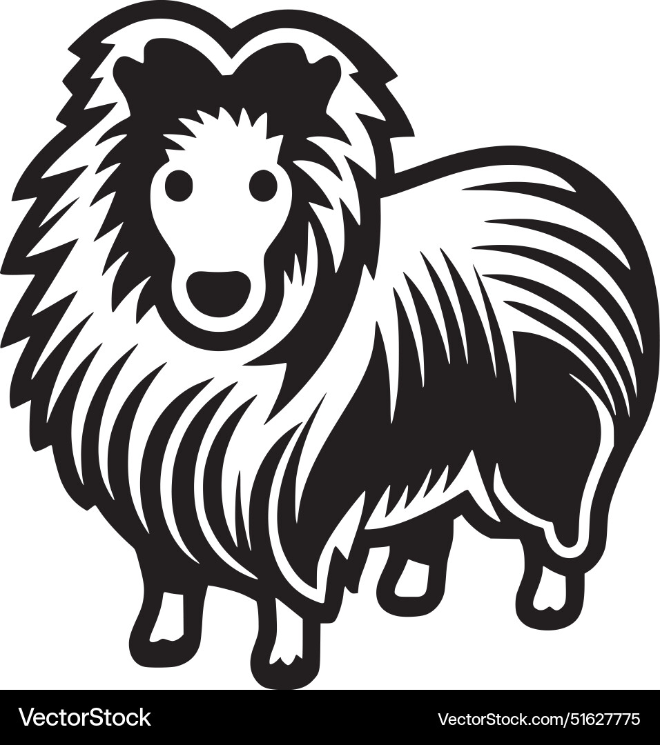 Shetland sheepdog - minimalist and flat logo Vector Image