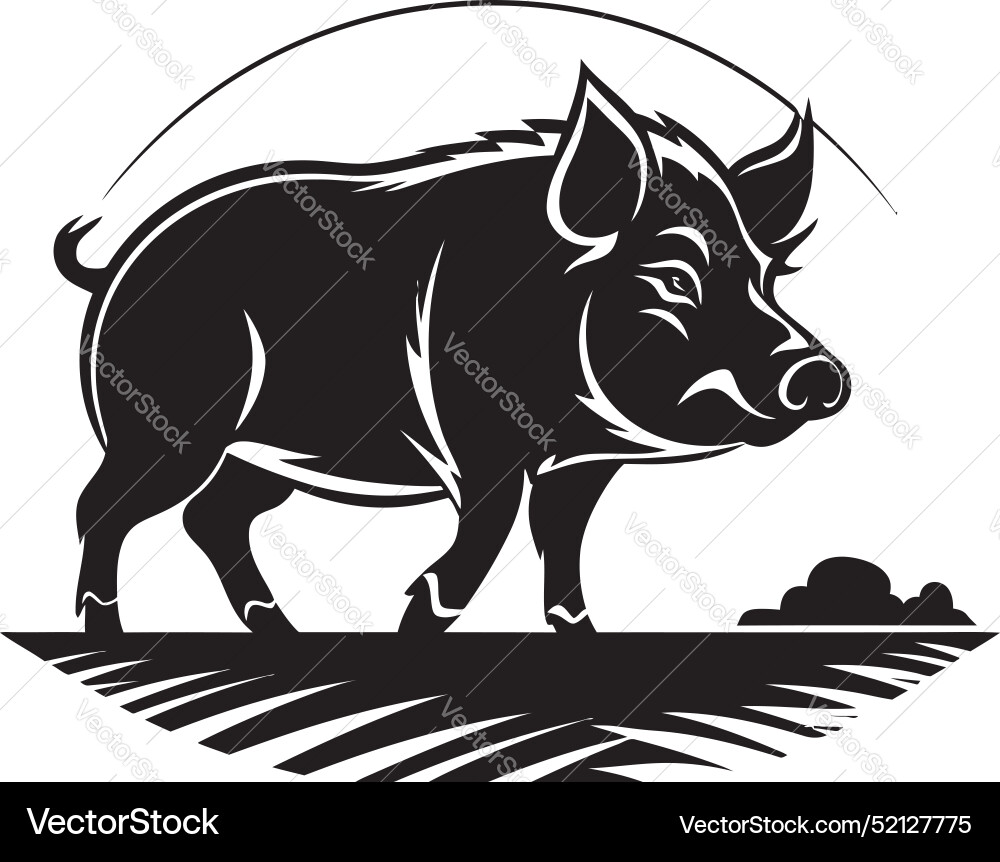 Snorting sovereign wild boar icon symbol Vector Image