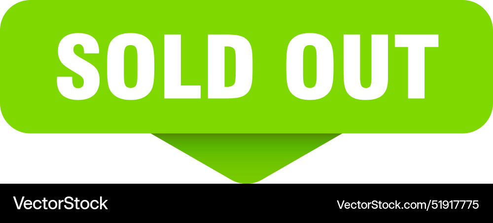Sold out sticker sign on transparent Royalty Free Vector