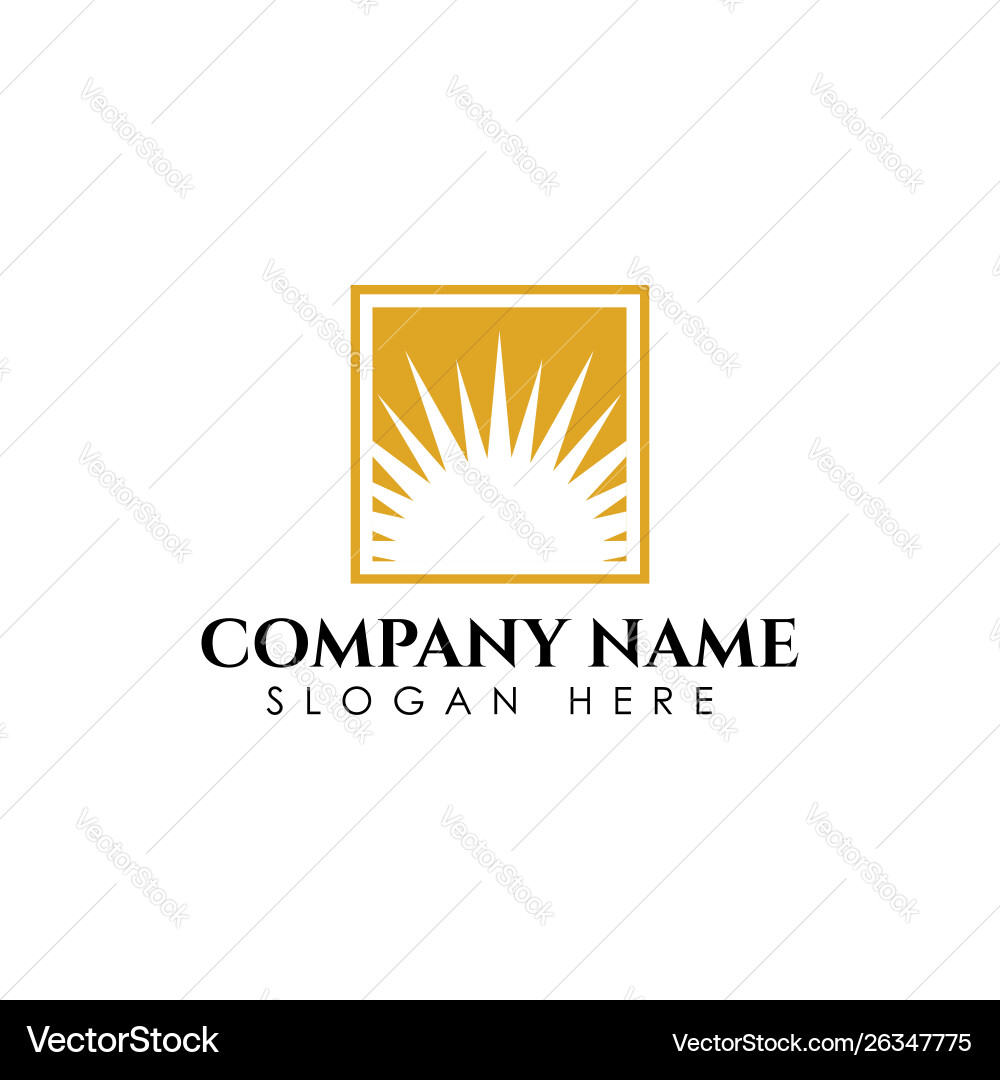 Sunrise logo designs template sun over horizon Vector Image