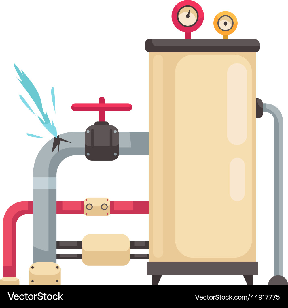 Water system leak composition Royalty Free Vector Image