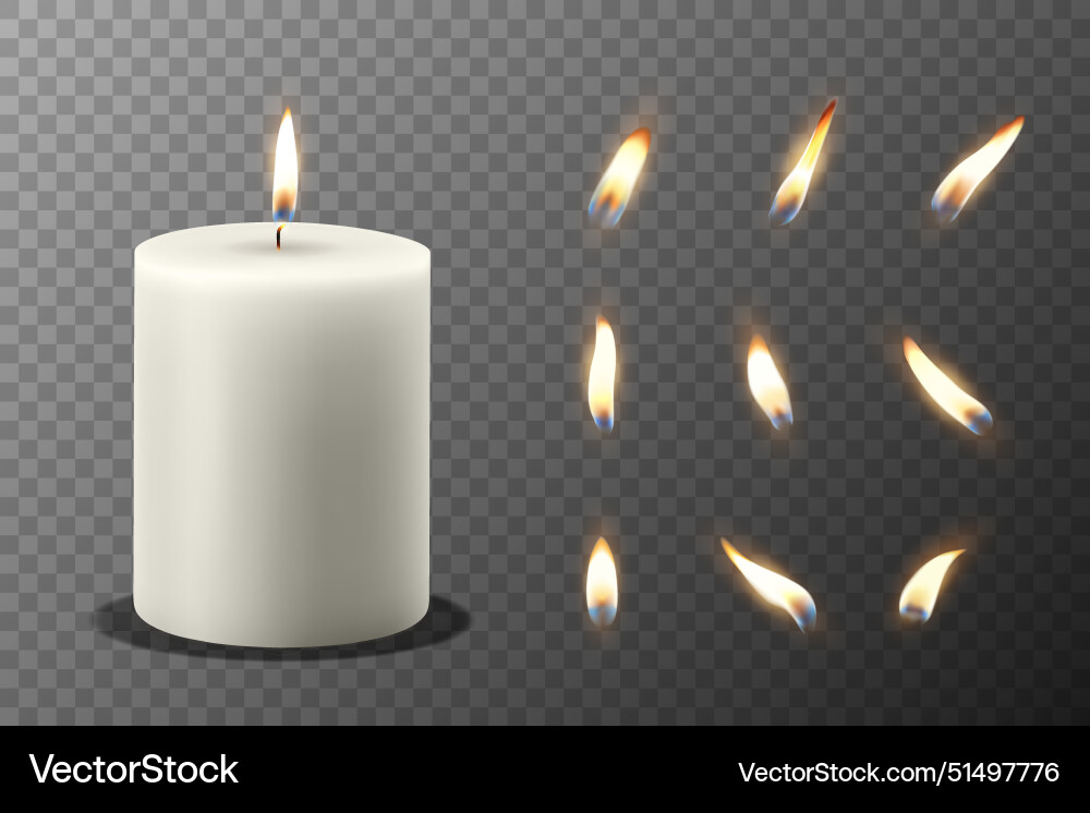 3d realistic paraffin wax burning party spa Vector Image