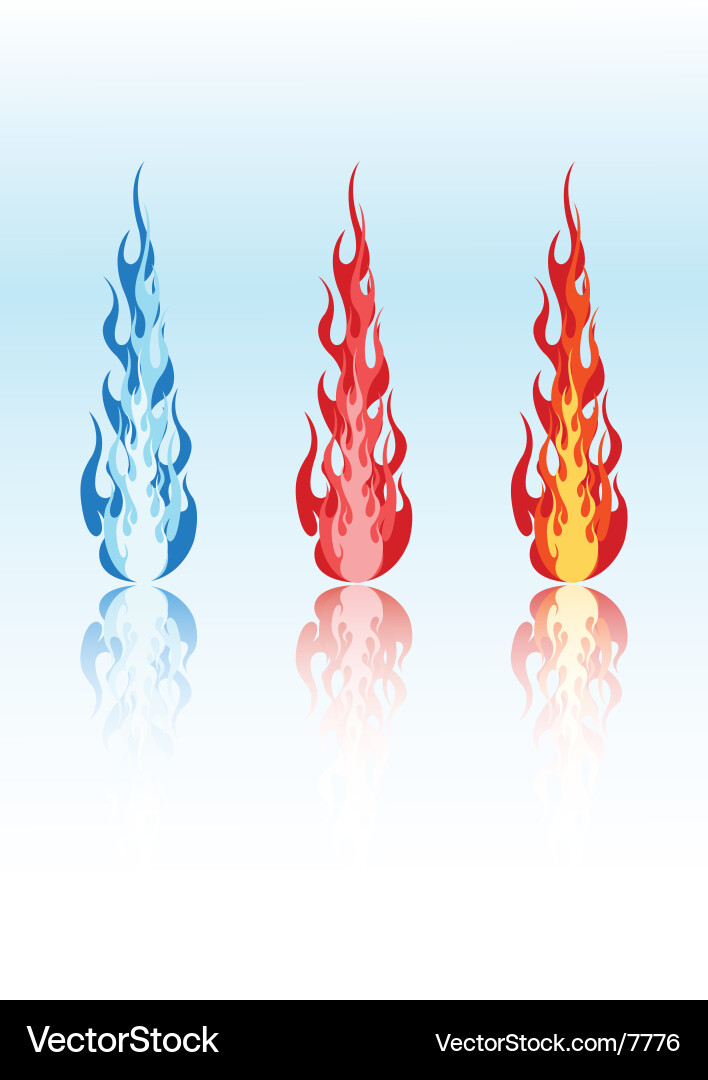 Colored flames Royalty Free Vector Image - VectorStock