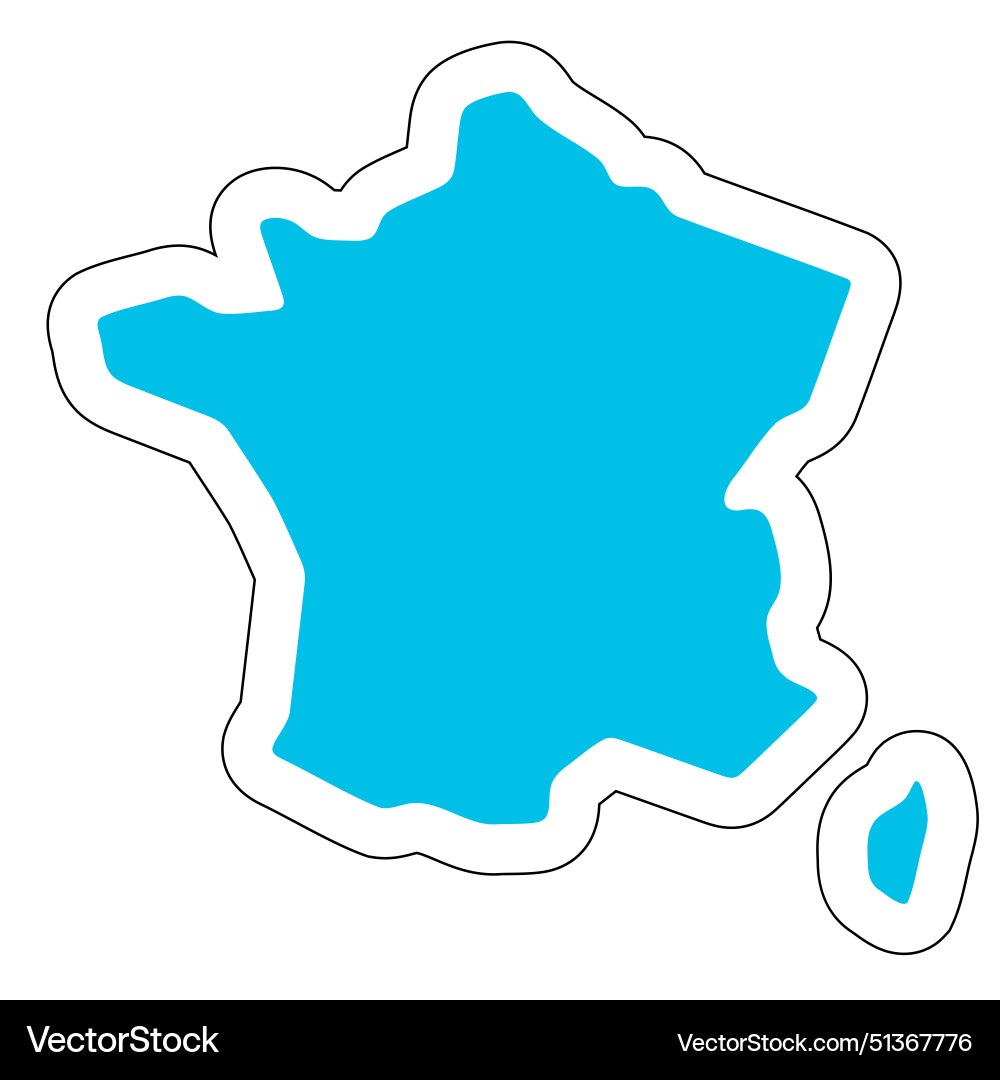 France country map sticker Royalty Free Vector Image