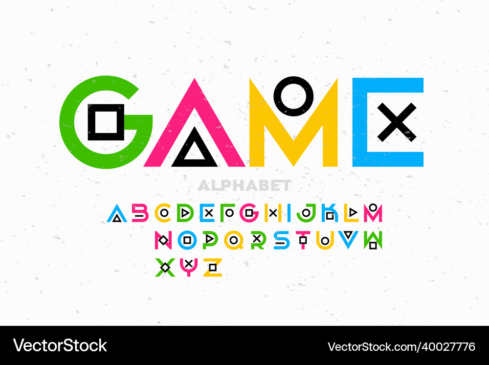 Game style font Royalty Free Vector Image - VectorStock