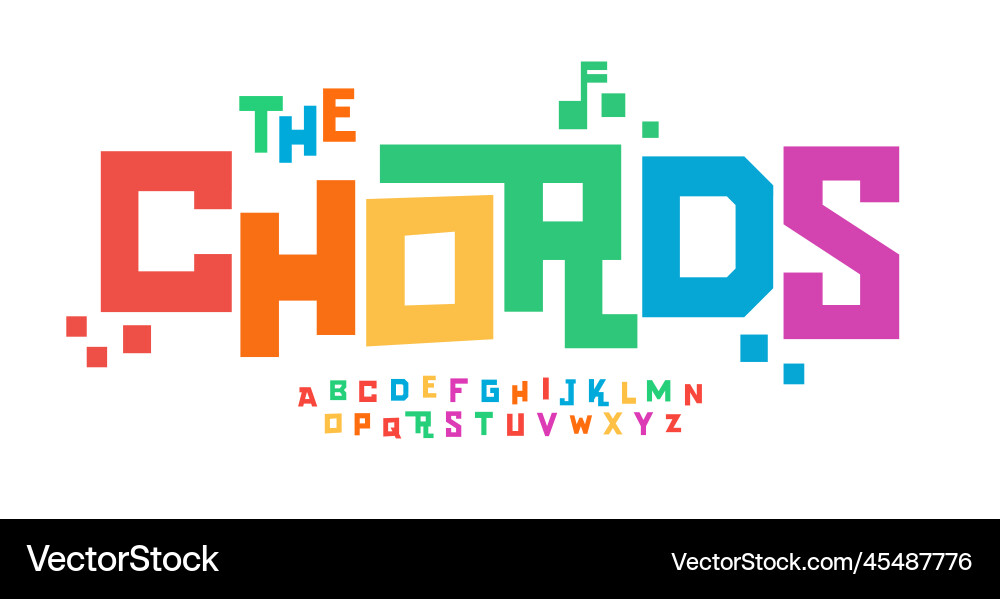 Kid colored alphabet playful geometric letters Vector Image