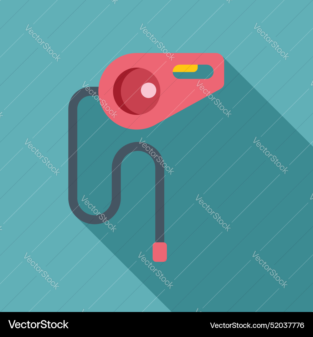 Red whistle hanging on lanyard making sound Vector Image