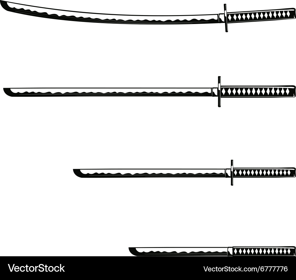 Samurai swords isolated on white background Vector Image