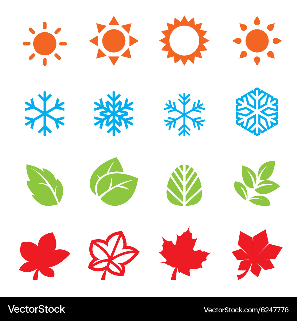 Seasonal Icon Collection Royalty Free Vector Image