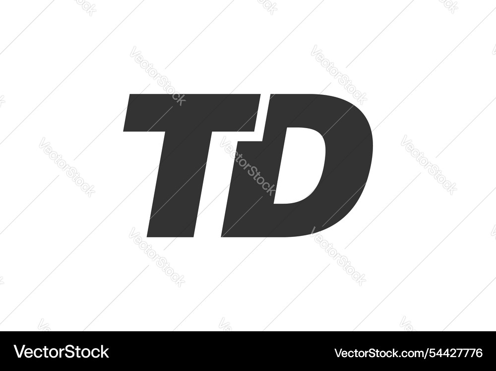 Td techno editable font logo for corporate Vector Image