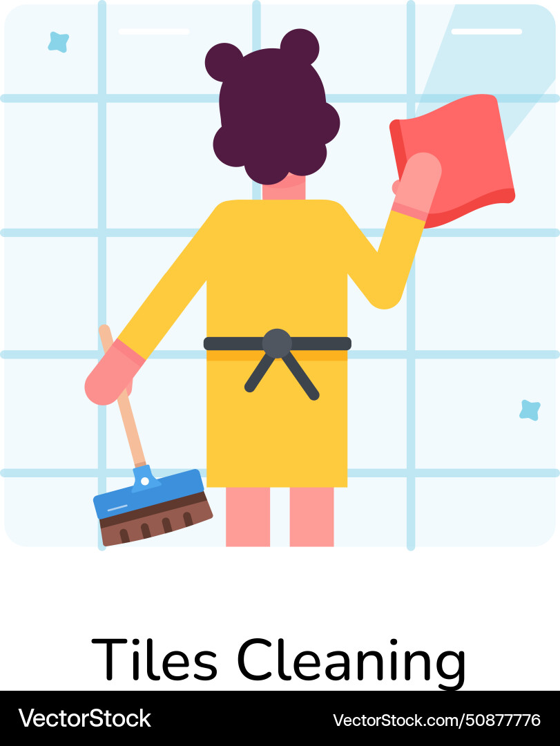 Tiles cleaning Royalty Free Vector Image - VectorStock