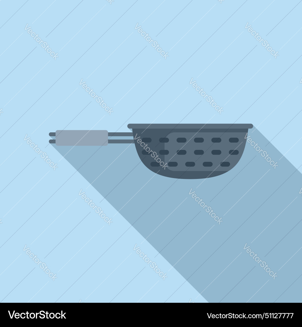 Colander element cooking icon flat metal Vector Image