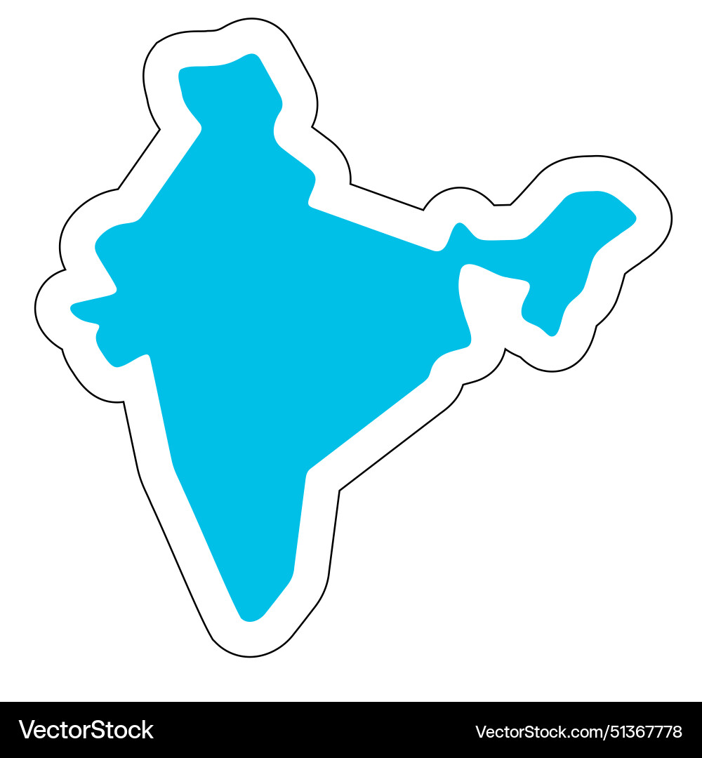India country map sticker Royalty Free Vector Image