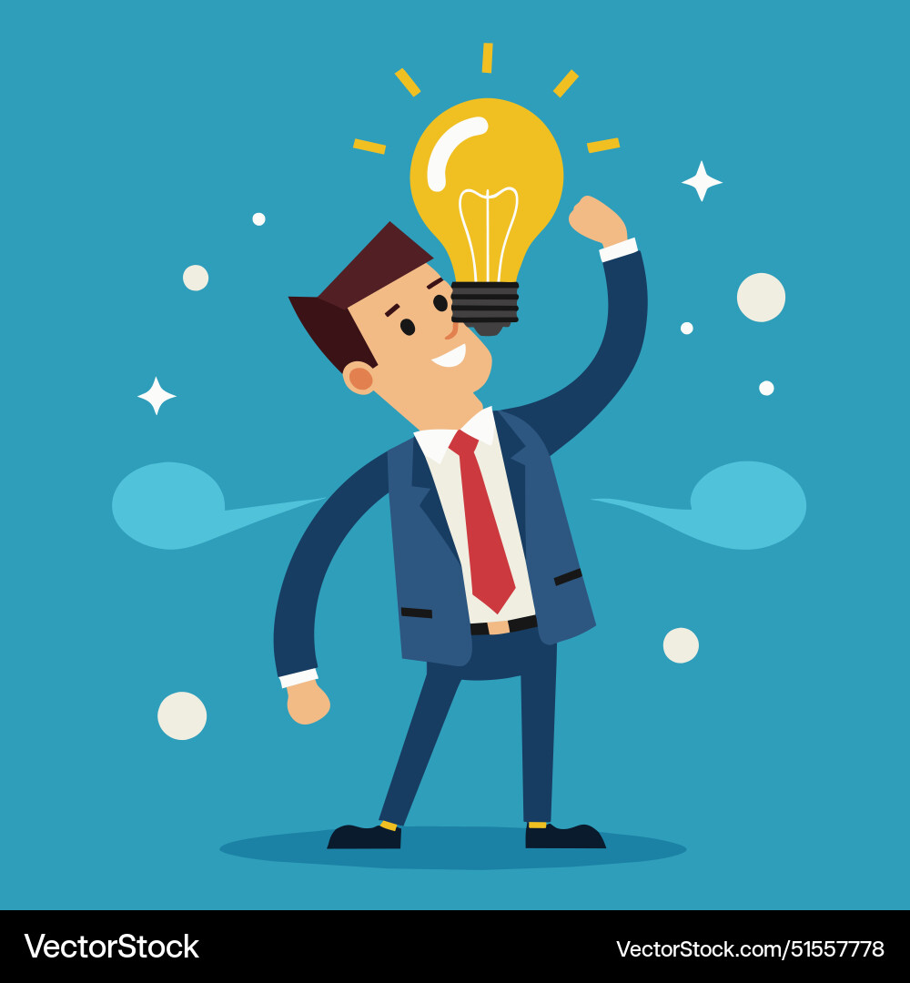 Inspiration or creativity to think of solution Vector Image