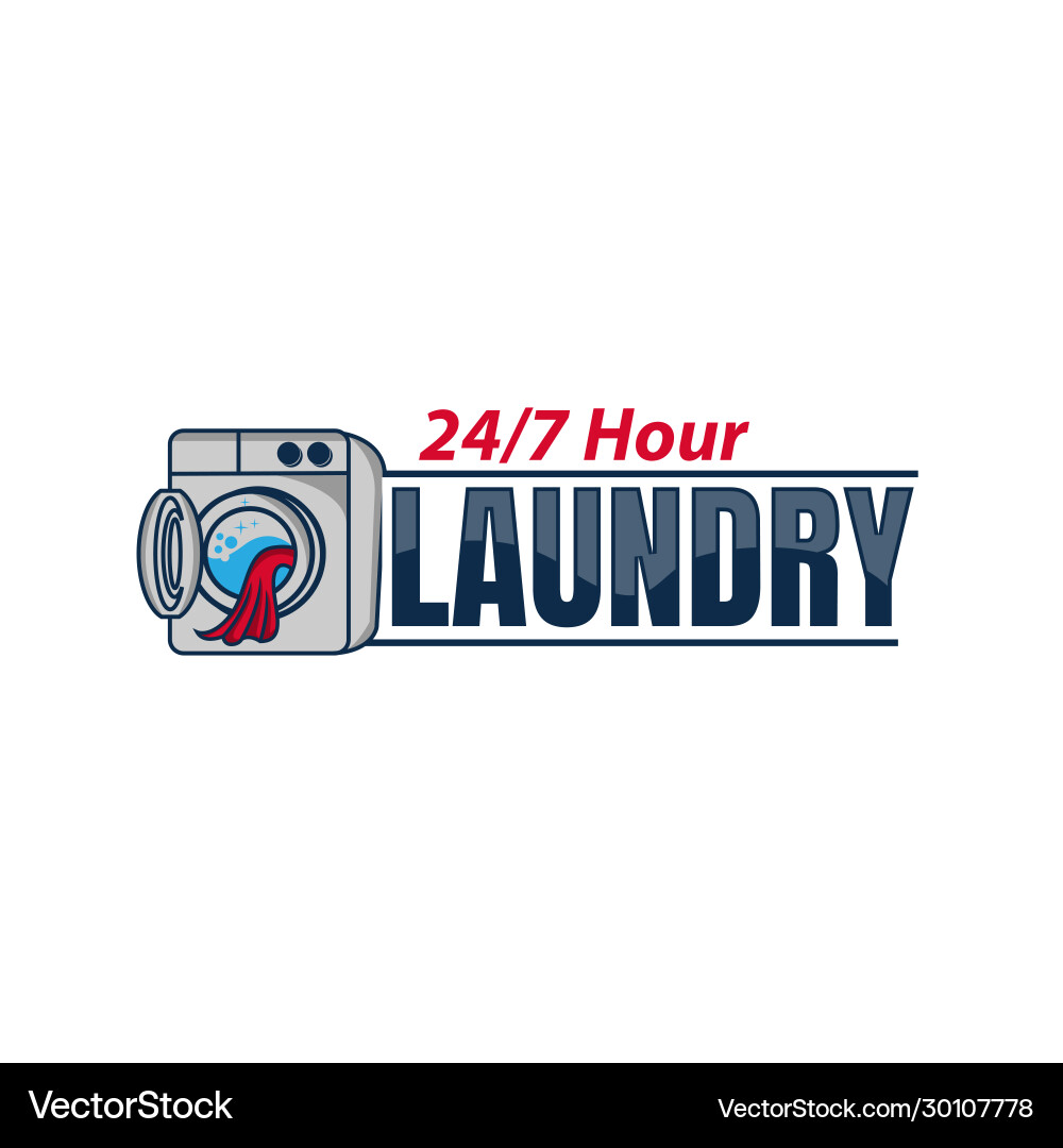 Laundry label and logowashing machine Royalty Free Vector