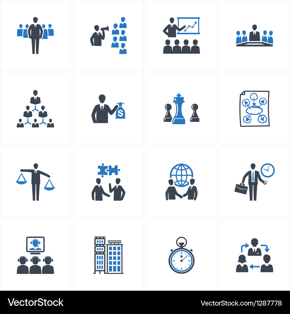 Management & Business Icons - Blue Collection Vector Image