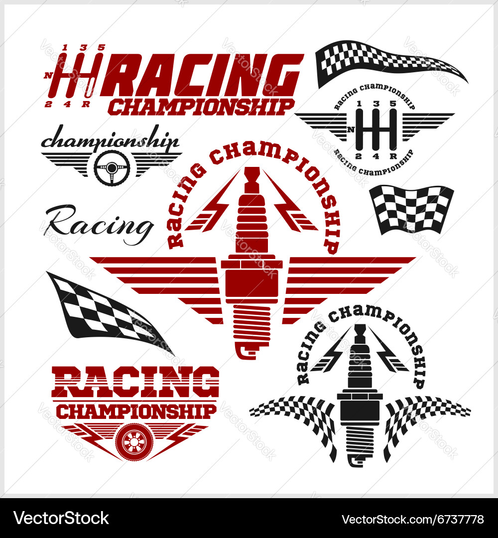 Racing Emblems & Championship Badges Vector Image