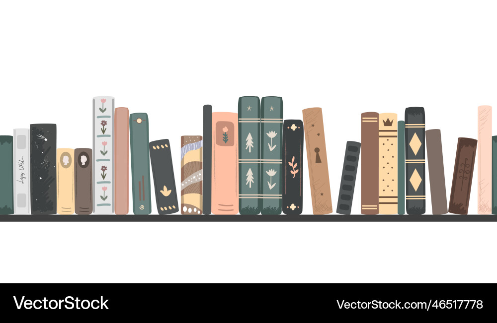 Vintage Bookshelf Border Royalty Free Vector Image