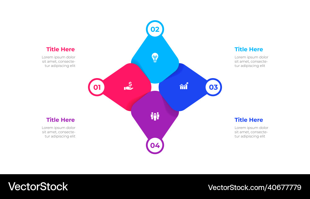 Abstract diagram divided into 4 segments concept Vector Image