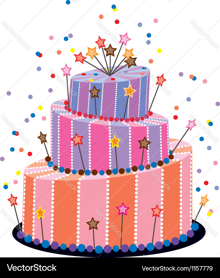 Birthday cake Royalty Free Vector Image - VectorStock