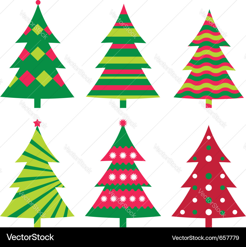 Christmas trees Royalty Free Vector Image - VectorStock