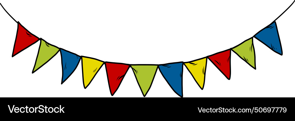 Colorful streamer flag bunting Royalty Free Vector Image