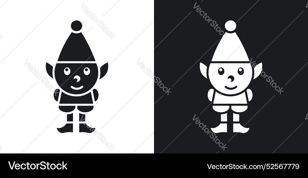 Elf icon set on white background Royalty Free Vector Image