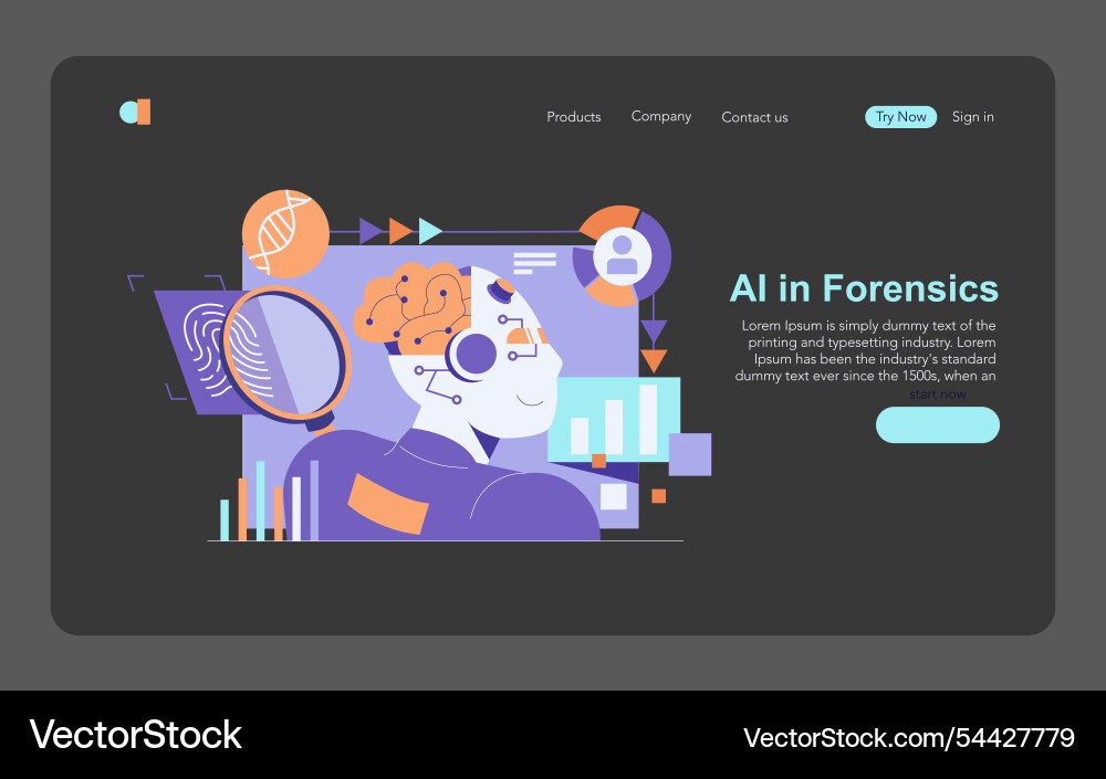 Forensics technologys flat Royalty Free Vector Image