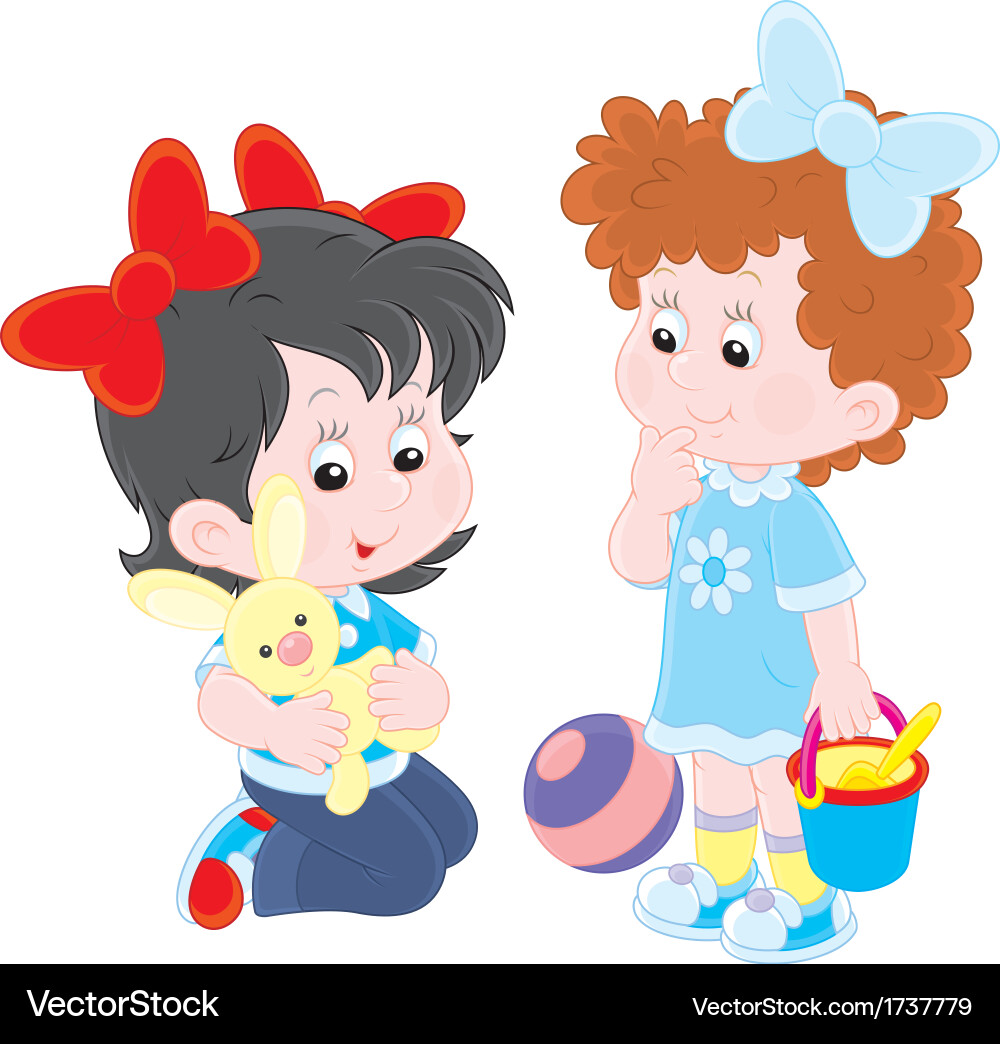 Girls playing Royalty Free Vector Image - VectorStock