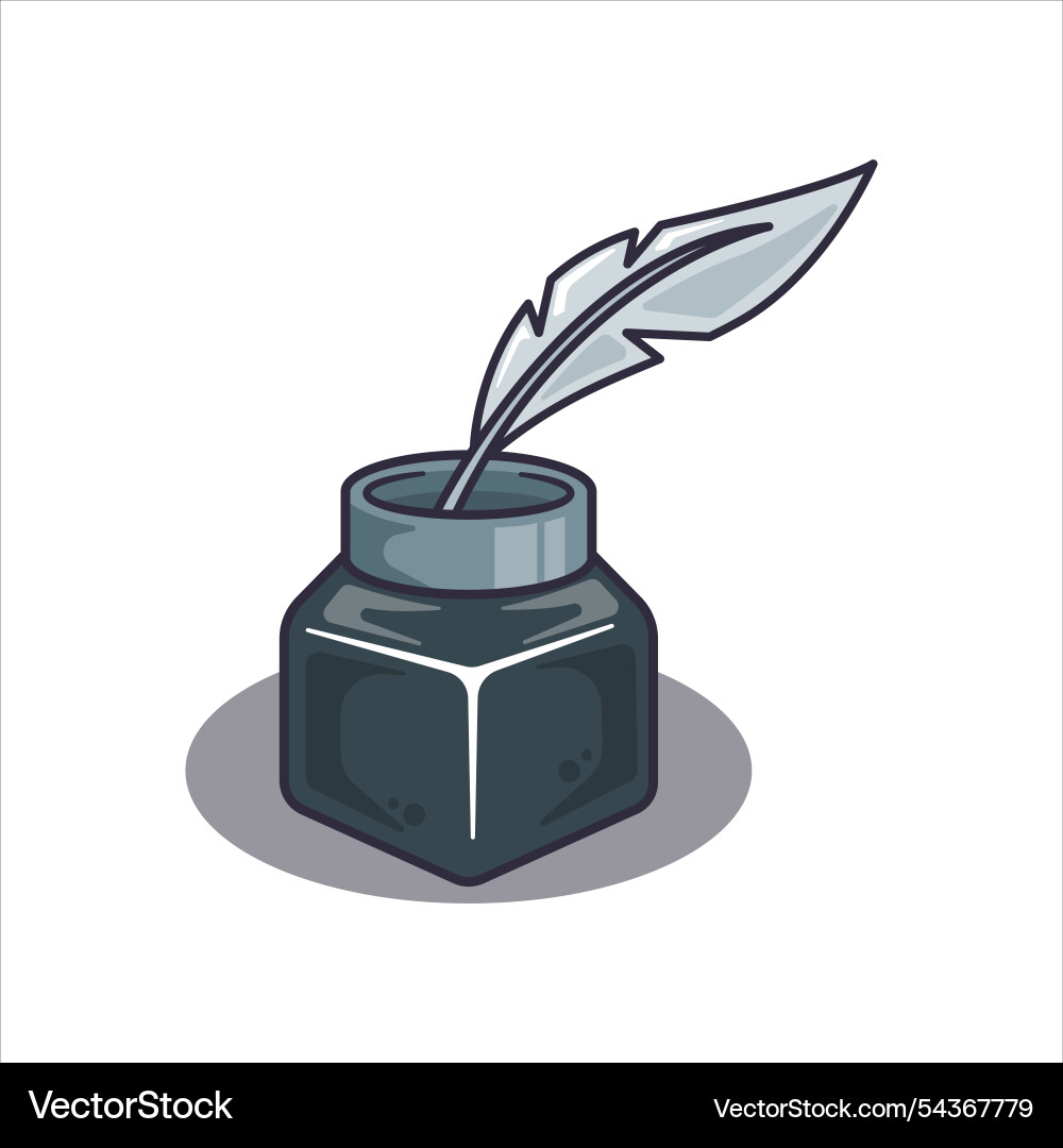 Ink inkwell - cartoon Royalty Free Vector Image