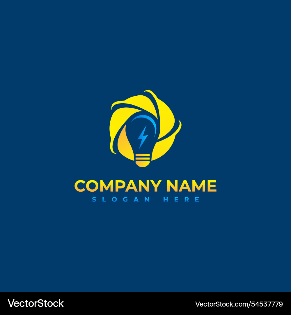 Light bulb and electrical logo symbol design Vector Image