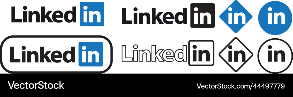 Linkedin logo icon linked Royalty Free Vector Image