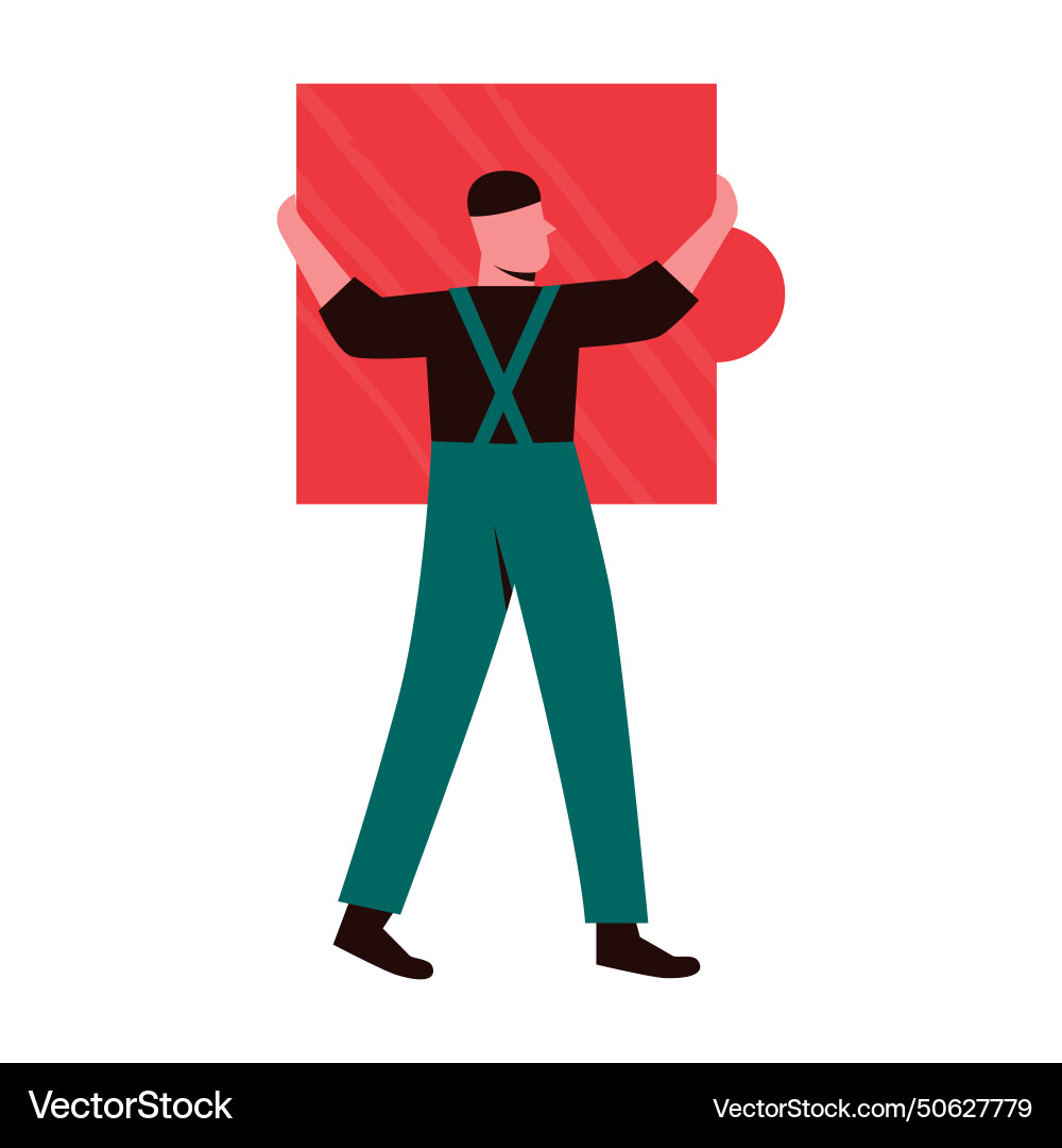Man carrying a square Royalty Free Vector Image