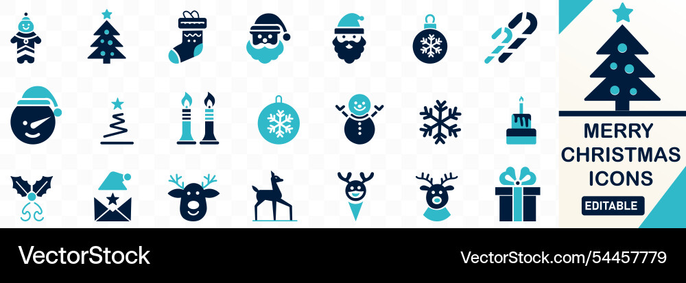 Merry christmas icon set Royalty Free Vector Image