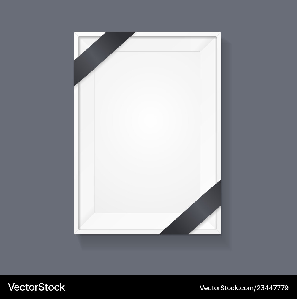 Realistic detailed 3d black mourning tape Vector Image