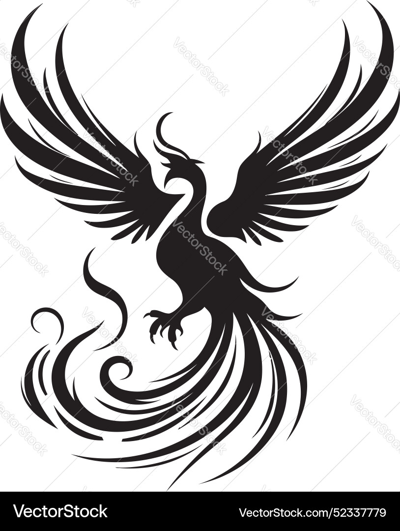 Resurgence phoenix emblem icon radiant feathered Vector Image